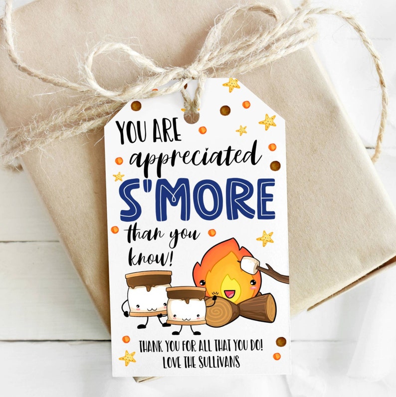 Editable S'mores Gift Tag Template Printable Appreciated | Etsy