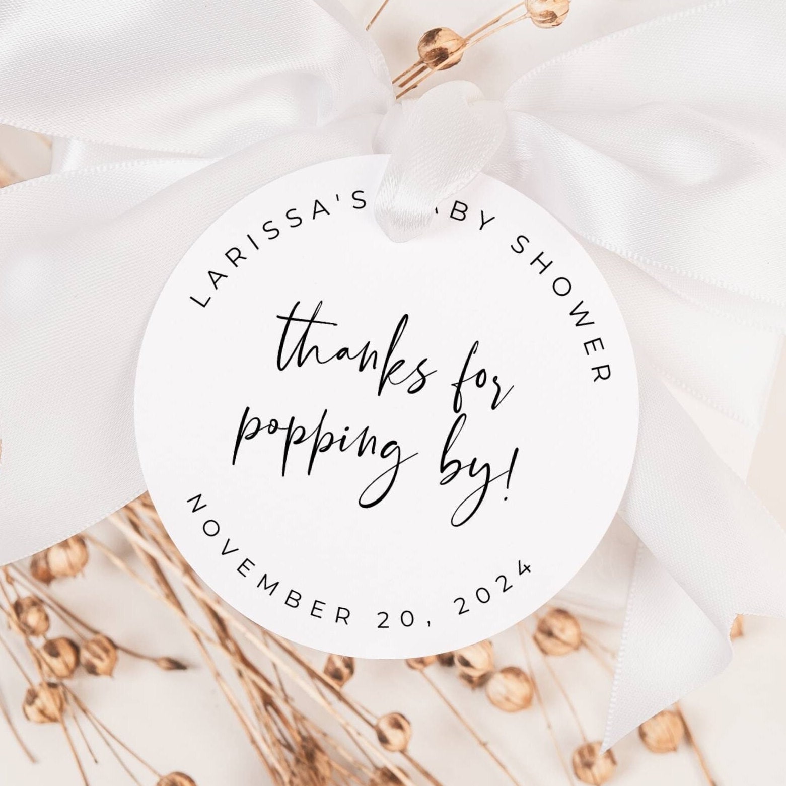 Thanks for Popping by Round Favor Tag Template, Printable Popcorn Gift ...