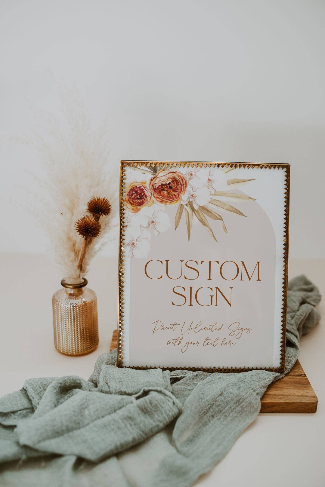 Boho Floral Wedding Custom Sign Template Printable Unlimited - Etsy