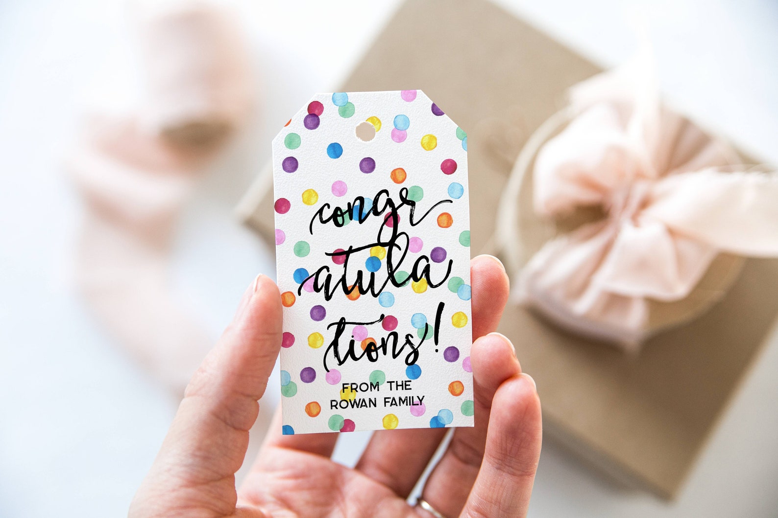 Printable Congratulations Gift Tag Template Editable | Etsy