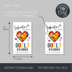 Built to Be Friends Valentine Gift Tag Template, Printable Building ...