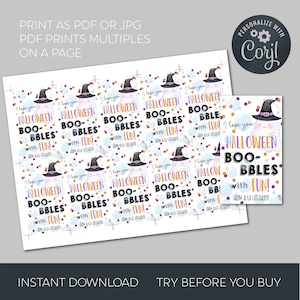 Halloween Bubbles Gift Tag Template, Printable Boo-bbles Favor Tags ...