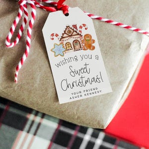 Sweet Christmas Gift Tag Template, Printable Holiday Favor Tag ...