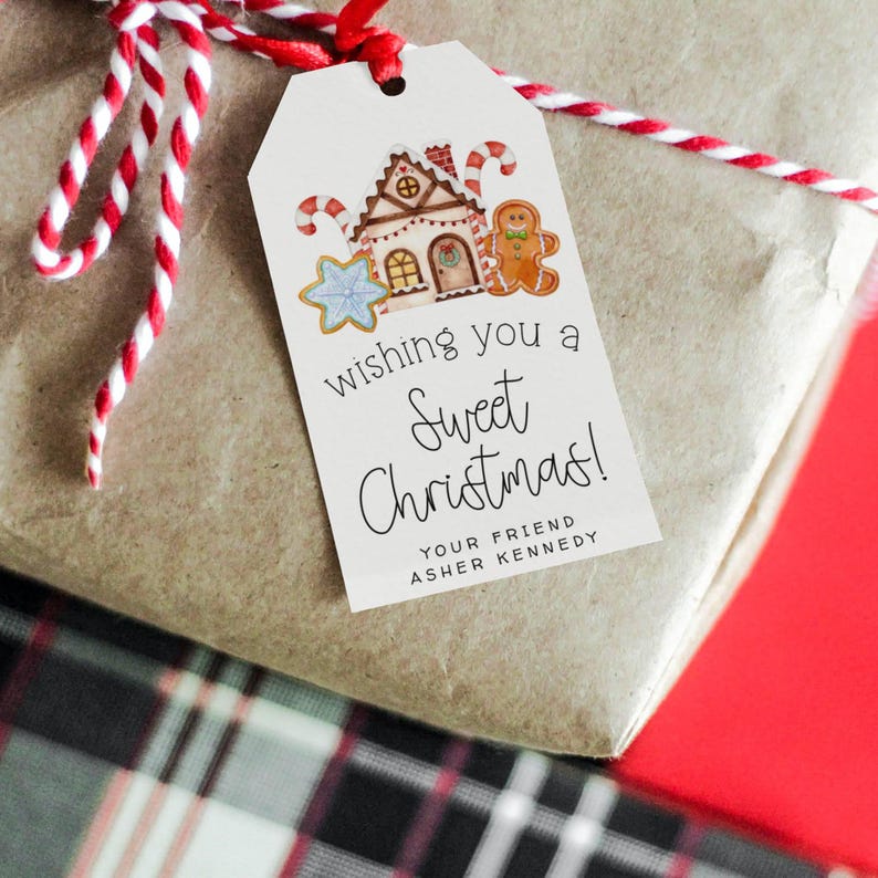Sweet Christmas Gift Tag Template, Printable Holiday Favor Tag ...