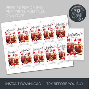 Jam Valentine's Day Gift Tag Template, Printable You Are My Jam Favor ...