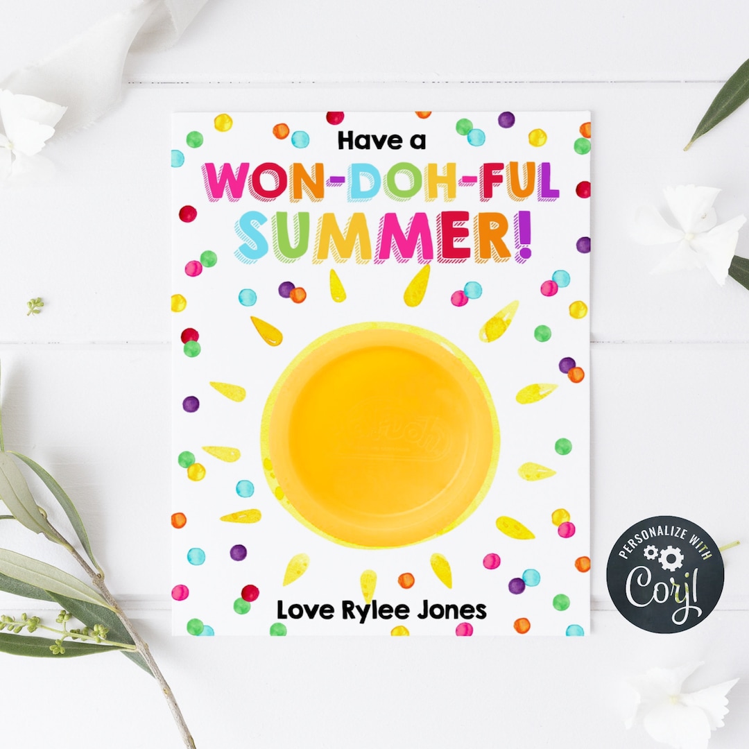 Summer Play Dough Card Template, Printable Have A Won-doh-ful Summer ...