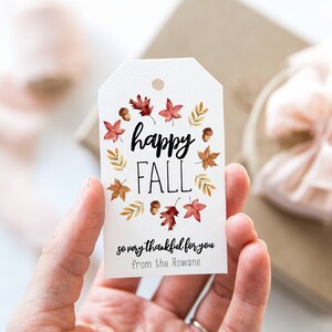 Happy Fall Gift Tag Template, Printable Hello Fall Gift Tag, Editable ...