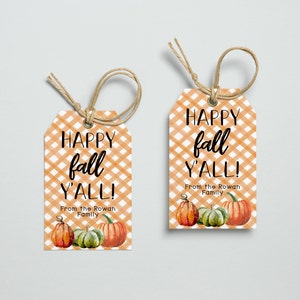 Printable Happy Fall Y'all Tags Editable Fall Gift Tags - Etsy
