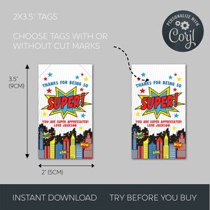 Superhero Teacher Appreciation Gift Tag Template, Printable Staff Nurse ...