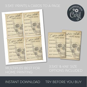Halloween Costume Contest Sign Template, Printable Vintage Skull ...
