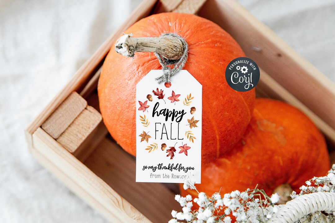 Happy Fall Gift Tag Template Printable Hello Fall Gift Tag - Etsy