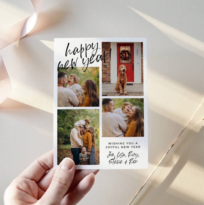 Editable New Year Photo Card Template Printable Holiday - Etsy