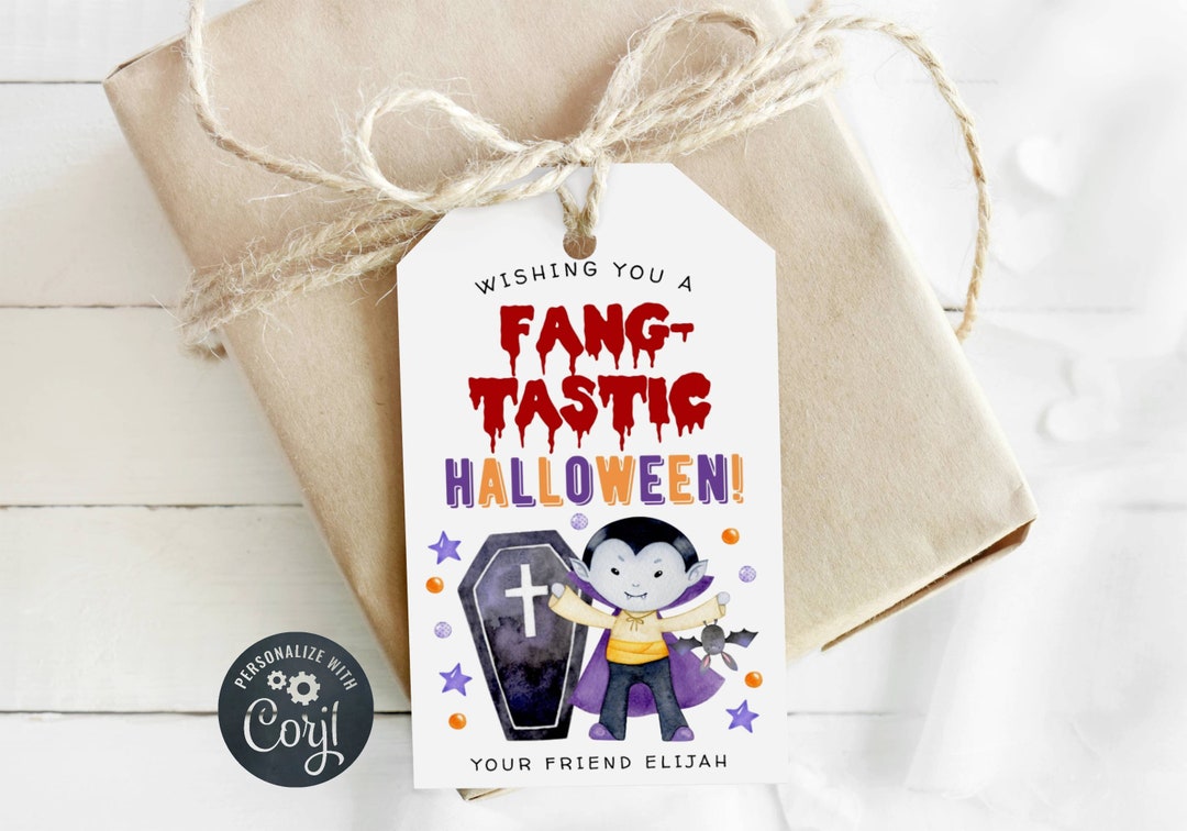 Fang-tastic Halloween Favor Tag Template Printable Vampire - Etsy