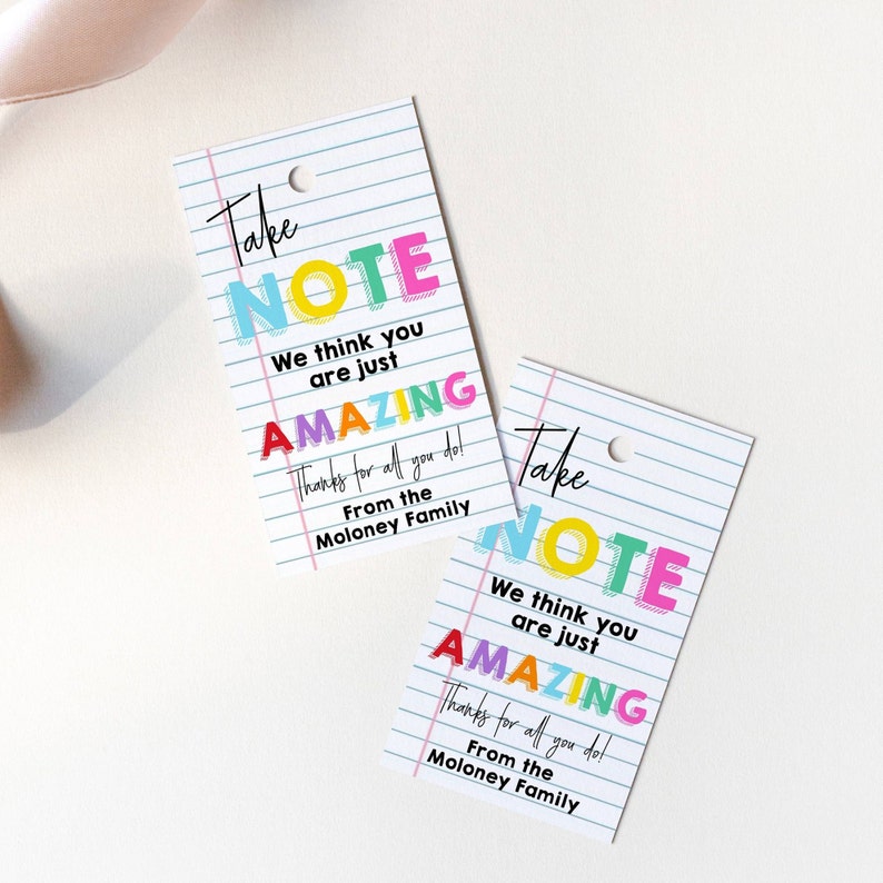 Teacher Appreciation Gift Tag Template Printable Notepad - Etsy