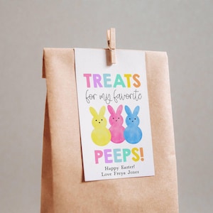 Treats for My Favorite Peeps Gift Tag Template, Printable Bunny Candy ...