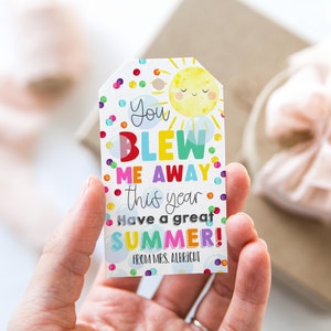 You Blew Me Away Gift Tag Template, Printable End of School Year Tags ...