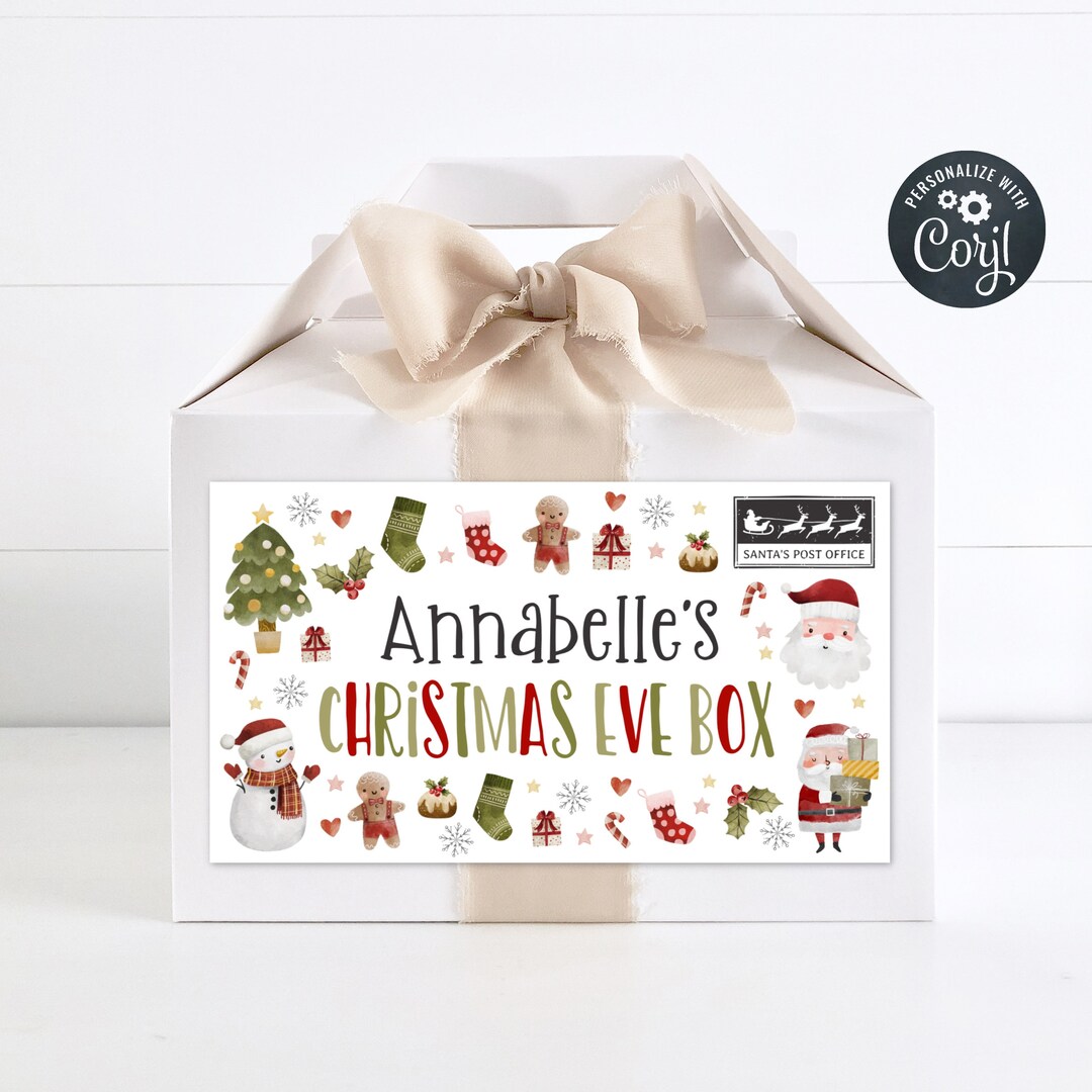 Editable Christmas Eve Gable Box Label Template, Printable Christmas ...