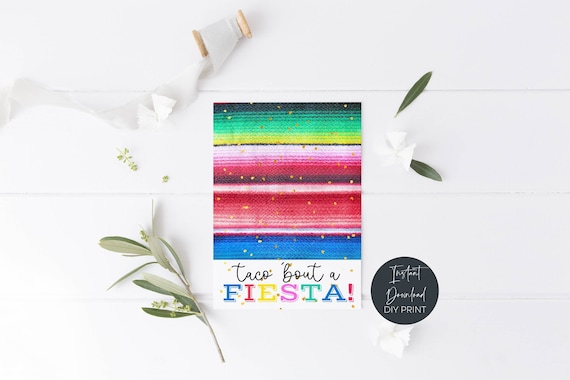 Printable Taco 'bout A Fiesta Mini Cookie Card Serape | Etsy