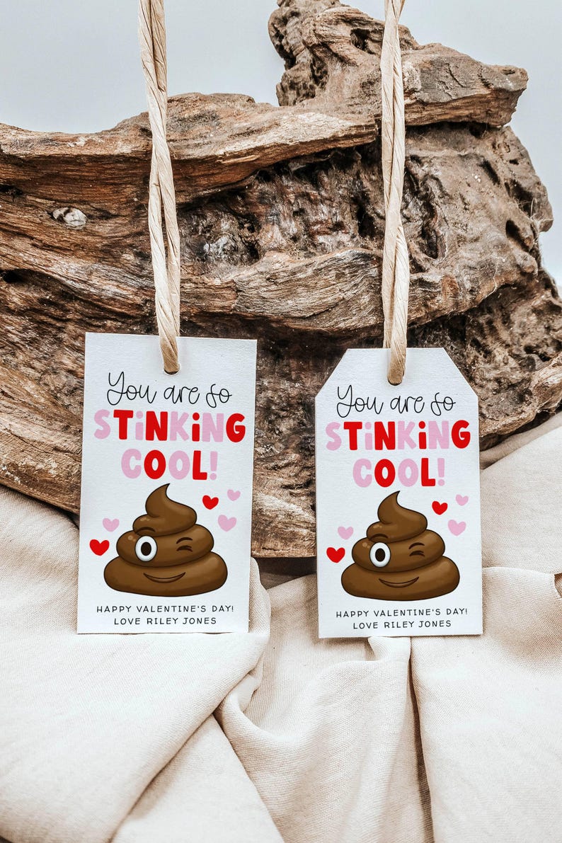 Poop Emoji Valentine's Day Gift Tag Template, Printable You Are ...