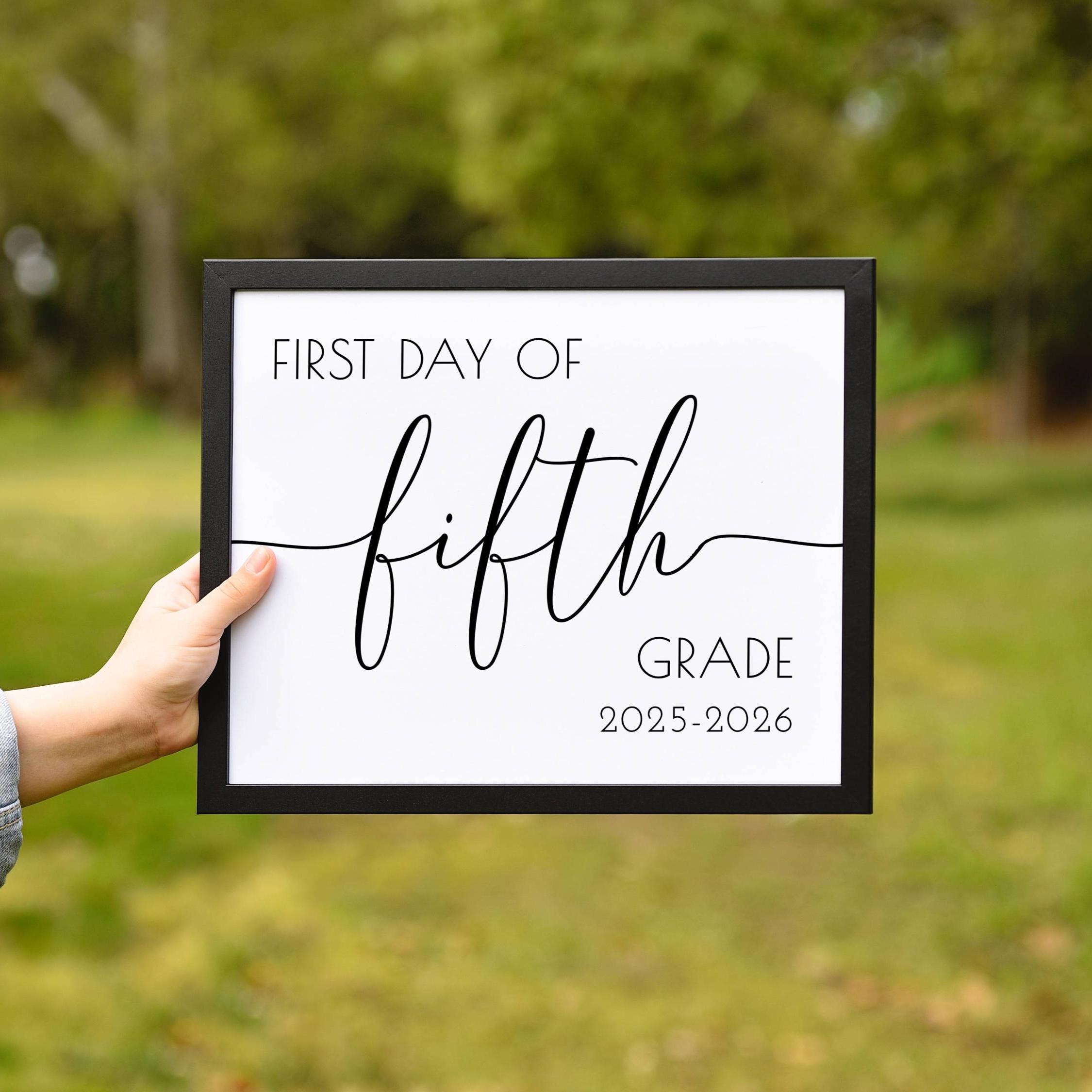 First Day of Fifth Grade Sign 2025-2026, Printable 5th Grade Class Sign ...