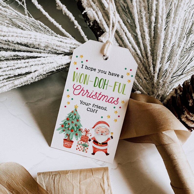 Won-doh-ful Christmas Gift Tag Template, Printable Classroom Stocking ...