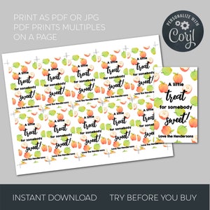 Apple Gift Tag Template, Printable Apples Favor Tag, Editable Sweet ...