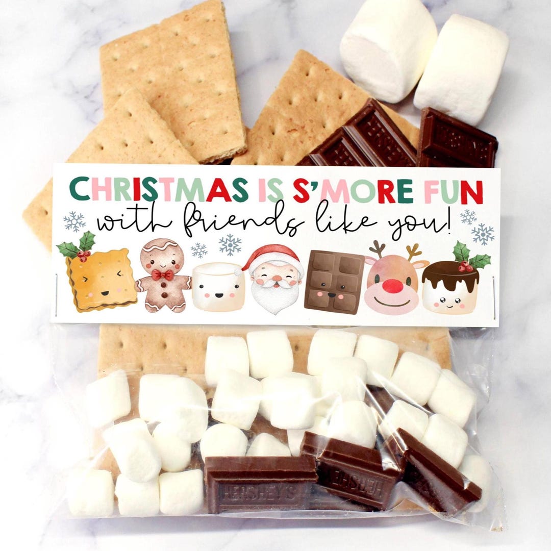 Christmas is S'more Fun Bag Topper Template, Printable Holiday Kids ...