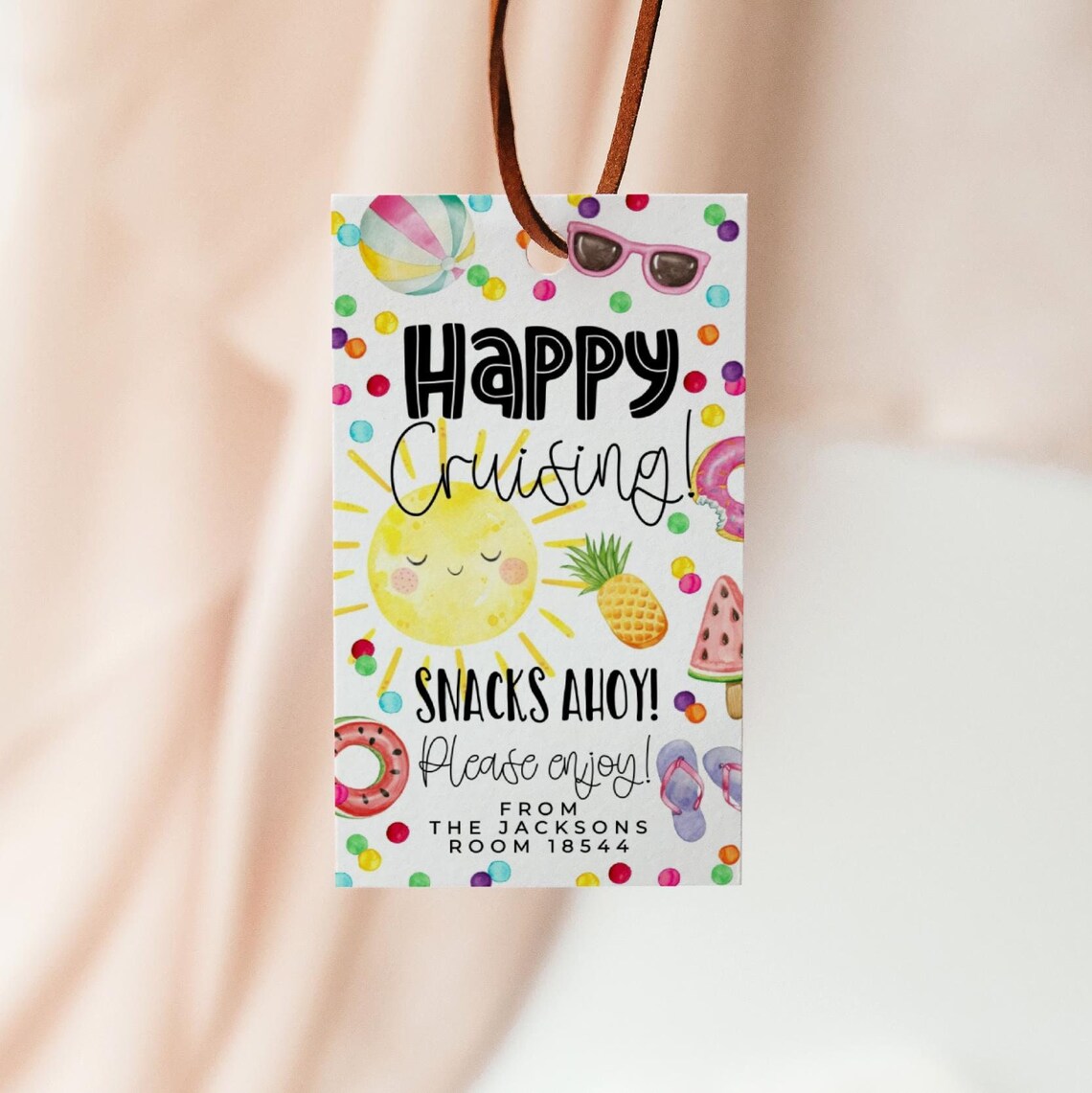 Happy Cruising Gift Tag Template, Printable Summer Fish Extender Favor ...