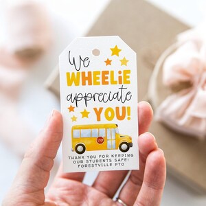 Editable Bus Driver Appreciation Gift Tag Template, Printable We ...