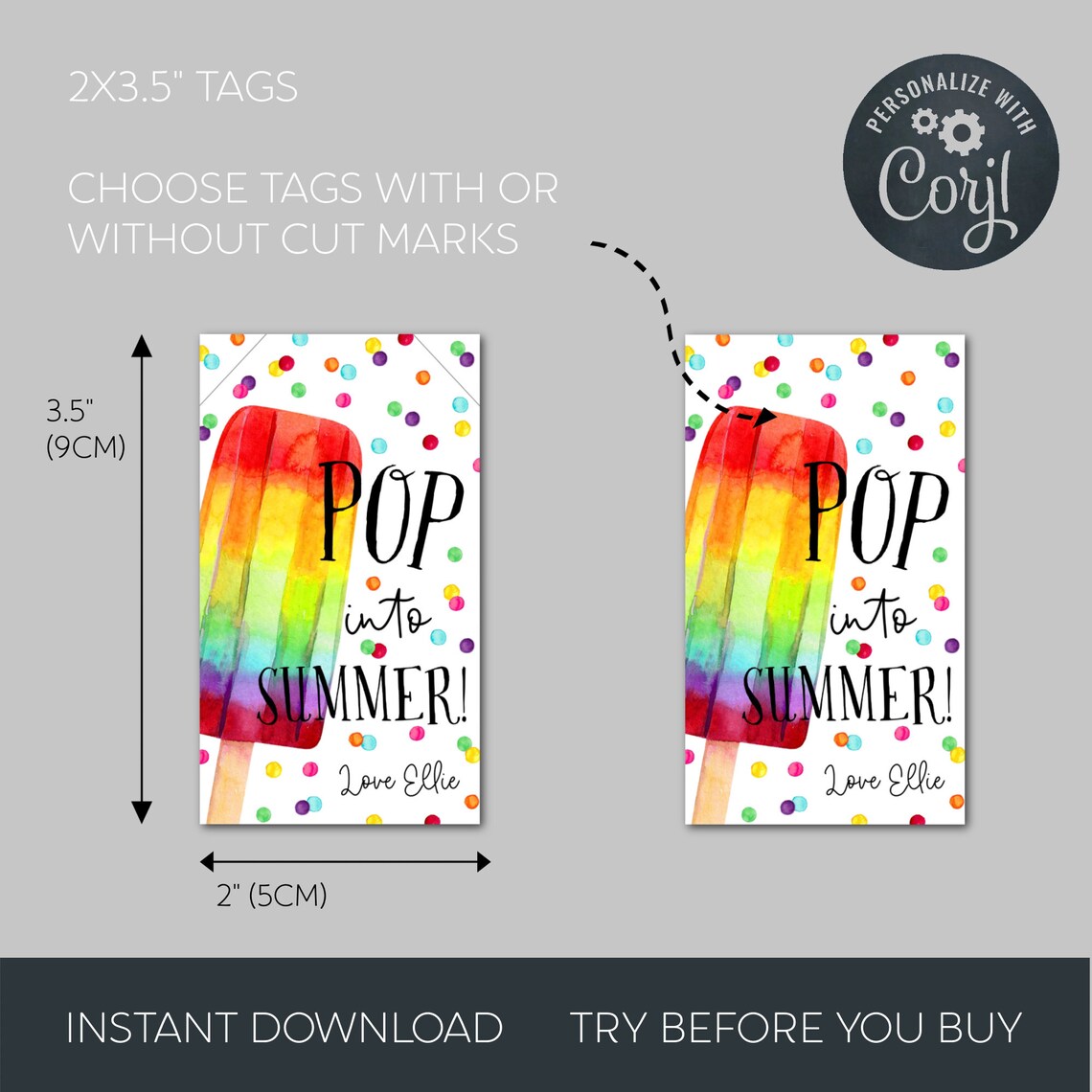 Summer Popsicle Gift Tag Template Printable Pop Into Summer | Etsy