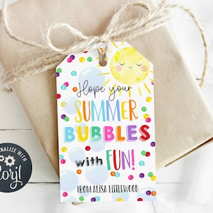 Hope Your Summer Bubbles With Fun Gift Tag Template Printable | Etsy