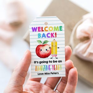 Editable Welcome Back to School Tag Template, Printable First Day of ...