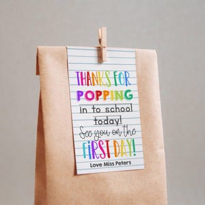 Meet the Teacher Gift Tag Template, Printable Thanks for Popping in Tag ...