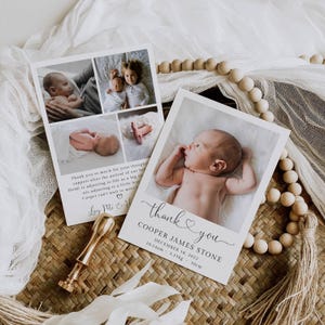 Thank You/birth Announcement Cards - Etsy
