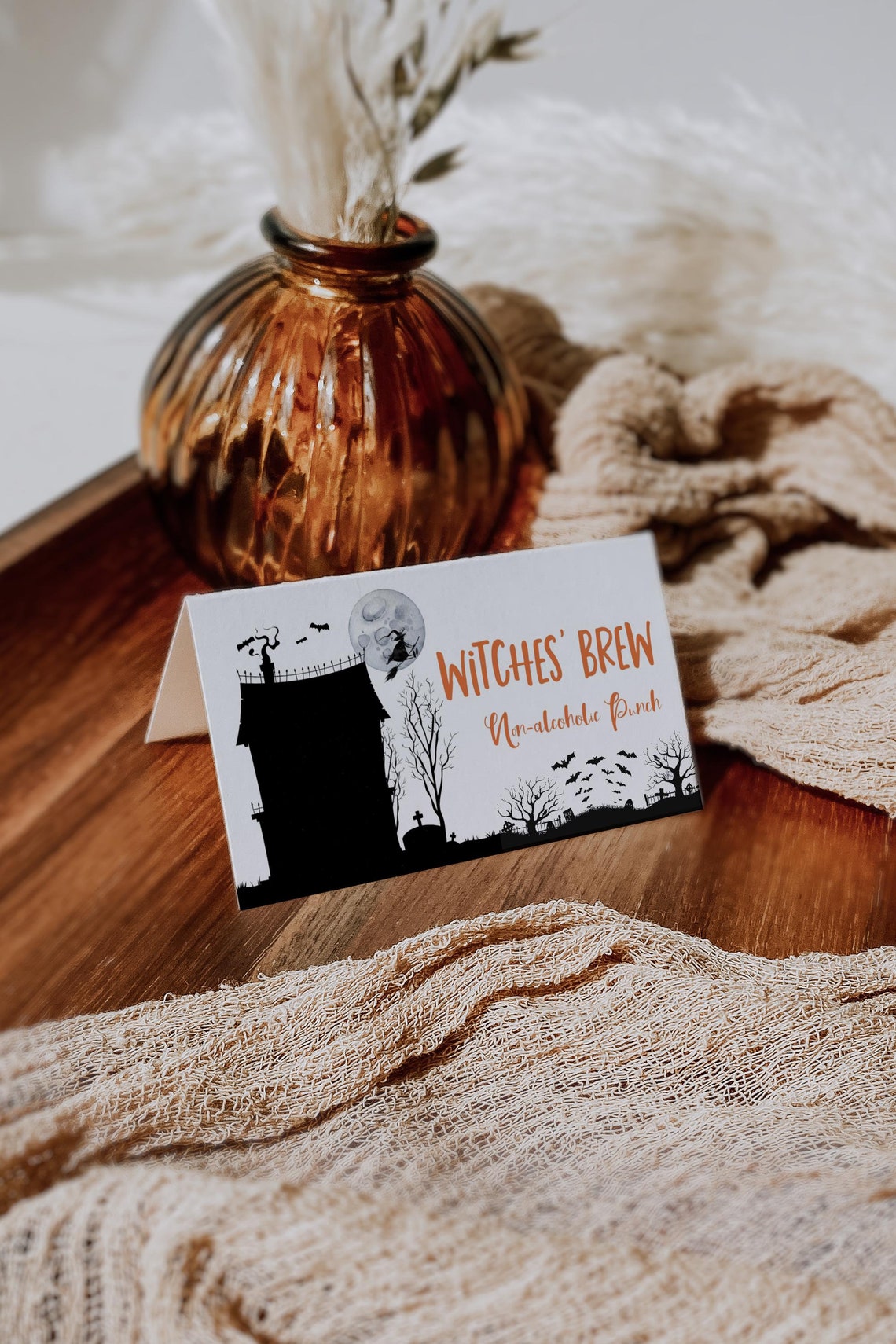 Halloween Food Label Template Printable Haunted House Buffet - Etsy