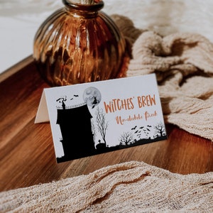 Halloween Food Label Template, Printable Haunted House Buffet Tent ...