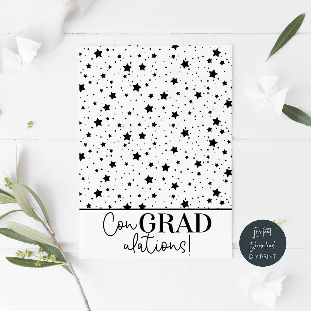 Printable Graduation Mini Cookie Card, Congradulations Cookie Card ...