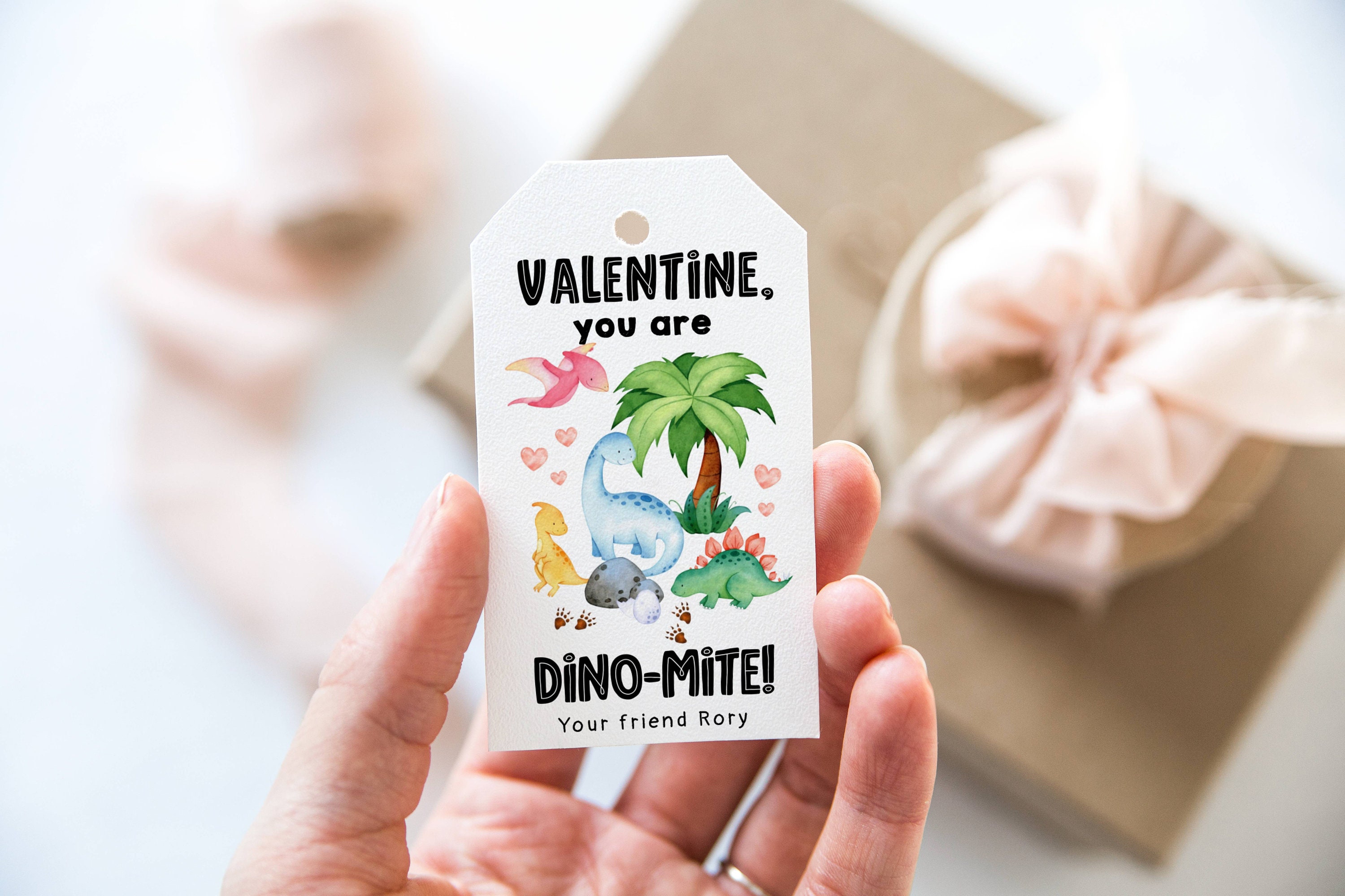Dinosaur Valentine Gift Tag Template Printable You Are | Etsy