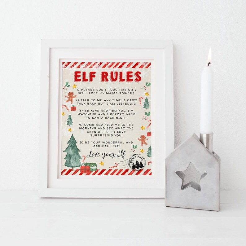 Elf Rules Sign Template, Printable Christmas Elf Arrival Letter ...