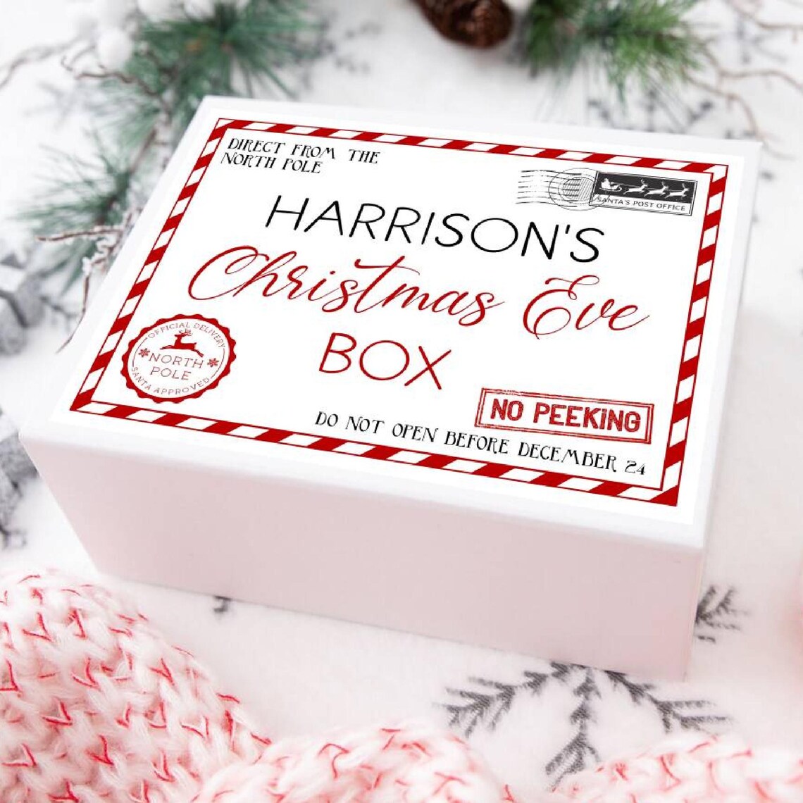 Editable Christmas Eve Box Label Template, Printable Holiday Tradition ...