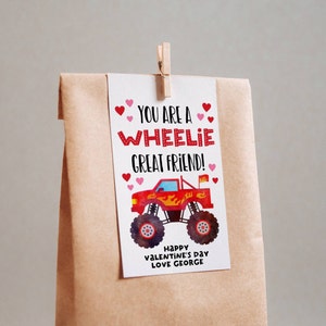 You Are A Wheelie Great Friend Gift Tag Template, Printable Valentine's ...