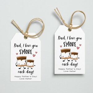 Father's Day S'mores Gift Tag Template Printable | Etsy