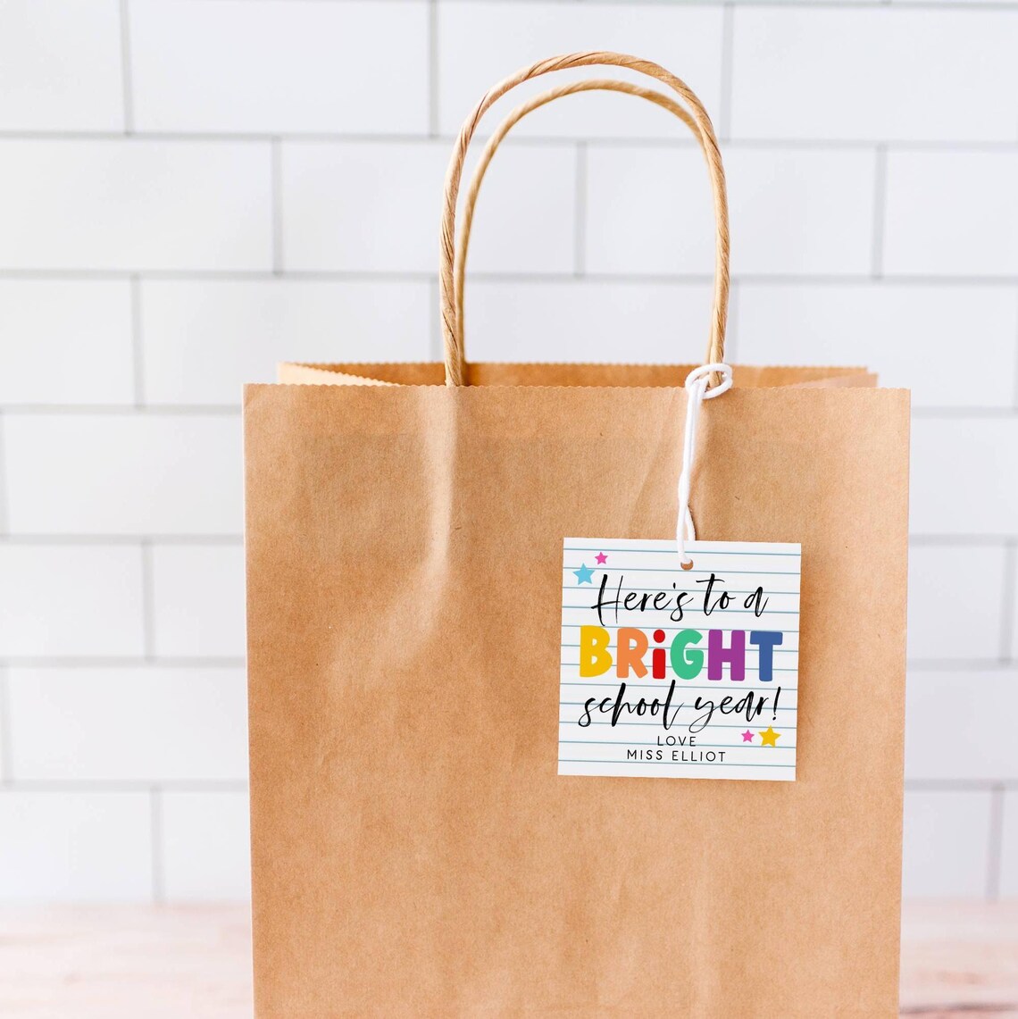 Here's to A Bright School Year Gift Tag Template, Printable Back to ...