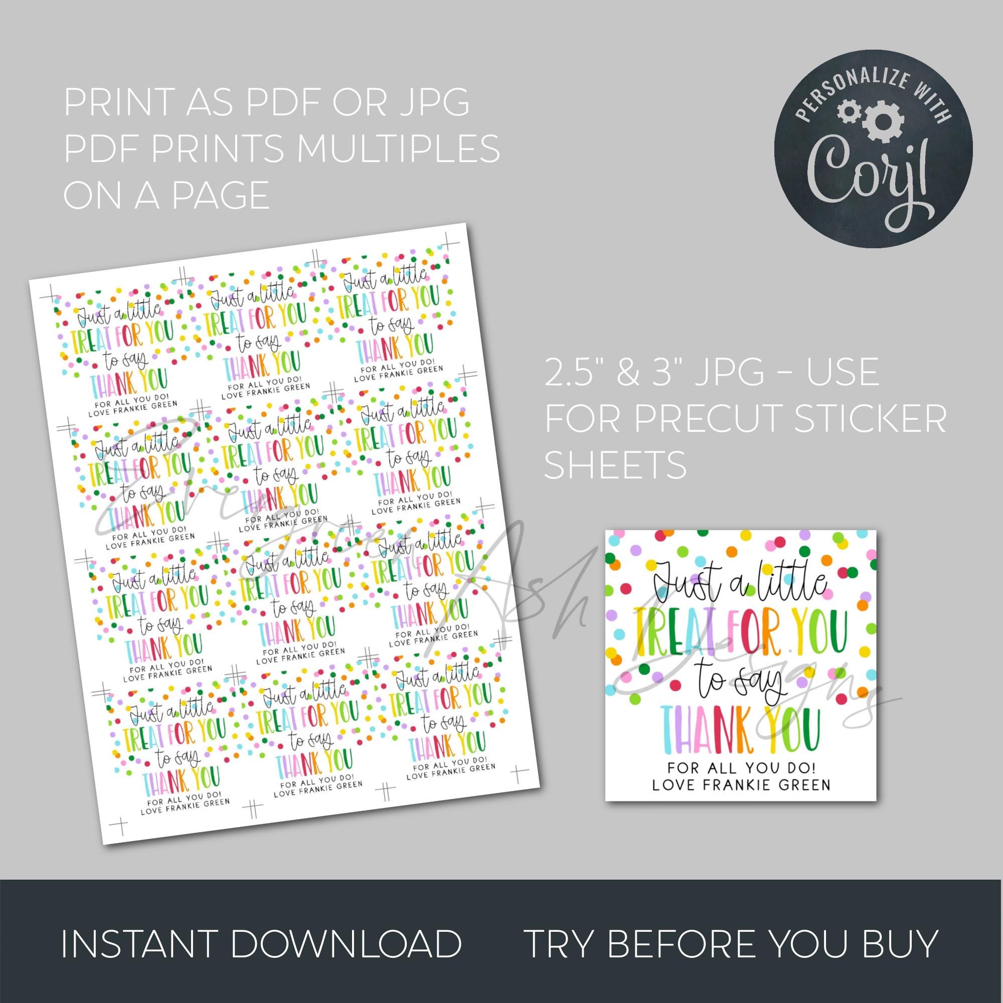 Thank You for All You Do Gift Tag Template, Printable Treat for You ...