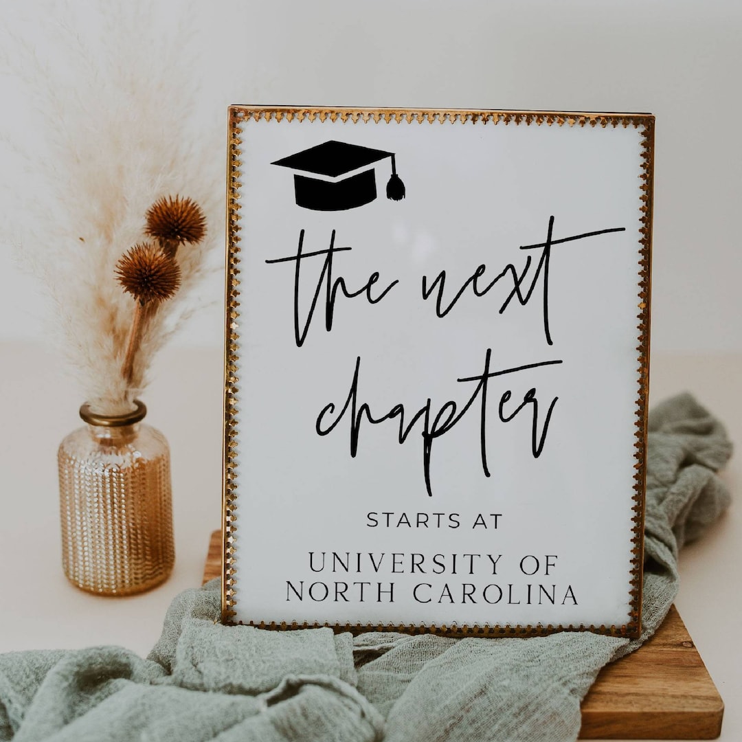 The Next Chapter Sign Template, Printable Modern Grad Party Sign ...