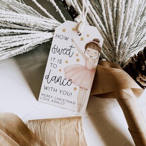 Dance Class Christmas Gift Tag Template, Printable Holiday Ballet ...