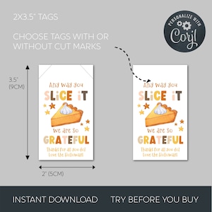 Pumpkin Pie Thanksgiving Gift Tag Template, Editable Any Way You Slice ...