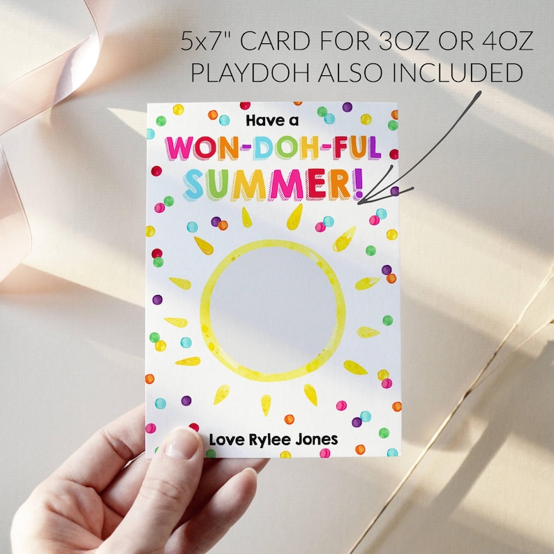 Summer Play Dough Card Template, Printable Have A Won-doh-ful Summer ...