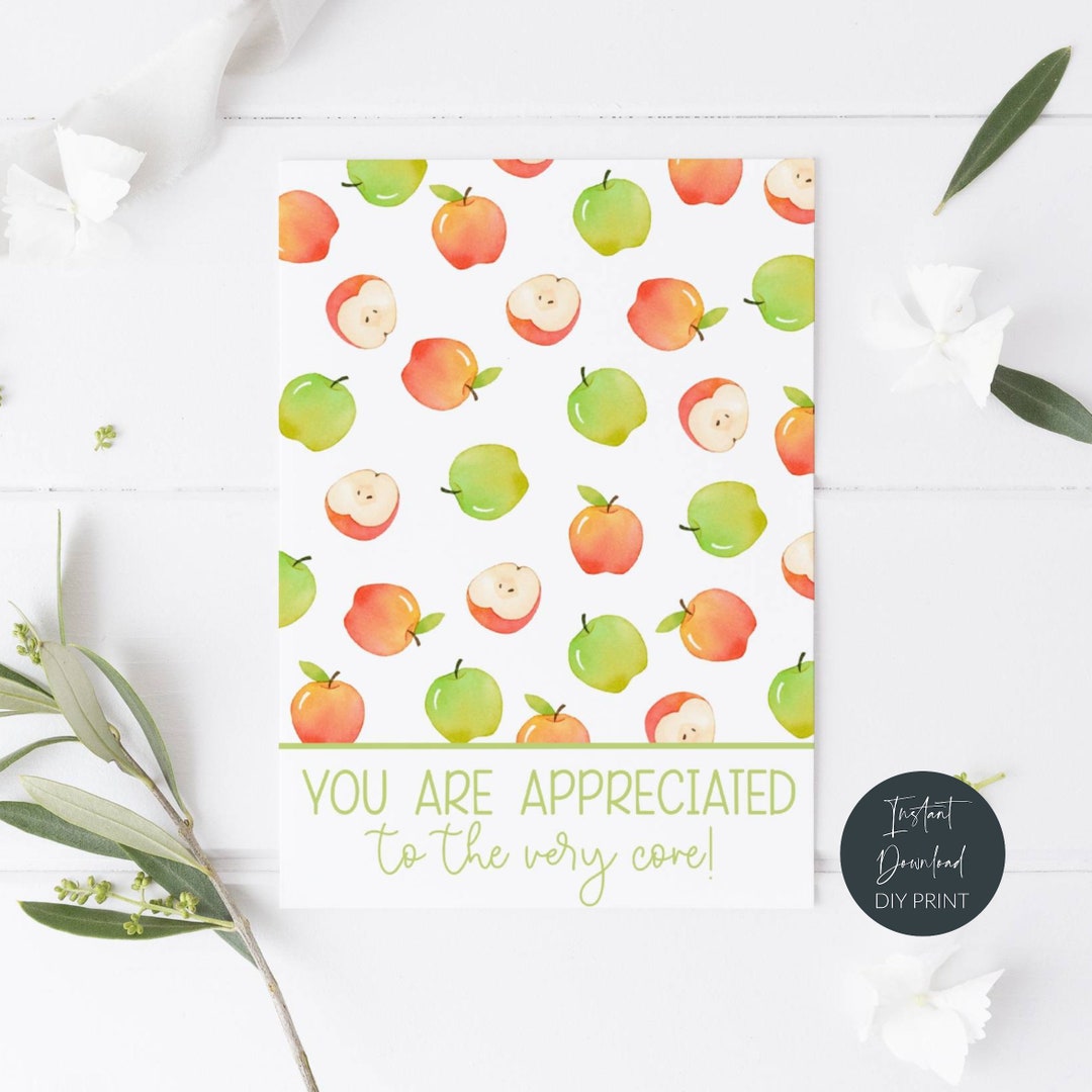 Printable Teacher Appreciation Apples Mini Cookie Card, You Are ...