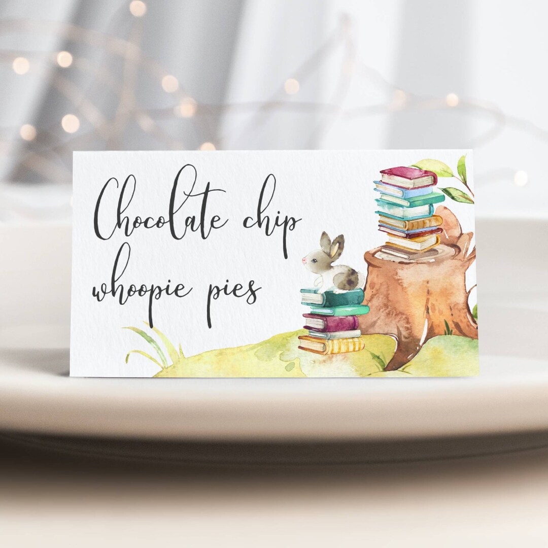 Storybook Baby Shower Food Label Template, Printable Buffet Tent Cards ...